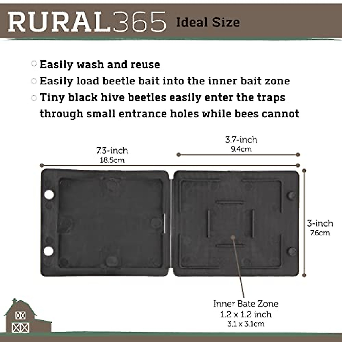 Rural365 Hive Beetle Trap Beetle Barn Trap Set – Small Hive Beetle Traps for Bee Hives, SHB Trap, 10 PK Case Trap