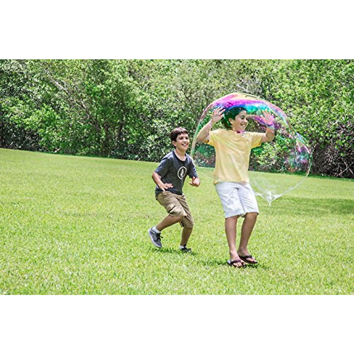 4 Big Bubble Wands & WOWMAZING Giant Bubble Powder Mix-6 Packets Makes 6 GALLONS | Turns Dish Detergent into Big Bubbles | Non Toxic Safe & Natural | Birthdays, Outdoor Family Fun for Girls & Boys