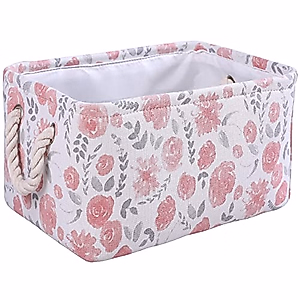 MAIZMZ Rectangular Storage Basket Collapsible Organizer Bin Thick Toy Box for Organizing Home/Dorm/Kitchen/Pet/Office/Closet/Shelf/Gift Baskets(rose)