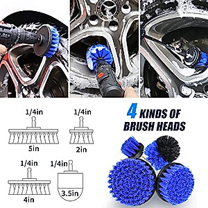 JAMIEWIN 25Pcs Car Detailing Brush Set, Car Detailing Kit, Auto Detailing Drill Brush Set Car Cleaning Tool Kit, Car Wash Brush for Interior,Exterior, Wheels, Dashboard