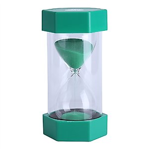 Sand Timer, 3/10/20/30/60 Minutes Hourglass Sand Clock Plastic Blue Sand Watch for Kids Games Classroom Home Office Kitchen Use(10 mins, Green)
