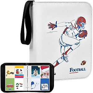 Boobowl Football Baseball Cards Binder, 2022 Sports Trading Card Sleeves Holder Album for NFL, 440 Pockets Display Storage Protectors Collectors Fits PM TCG (Folder Only)