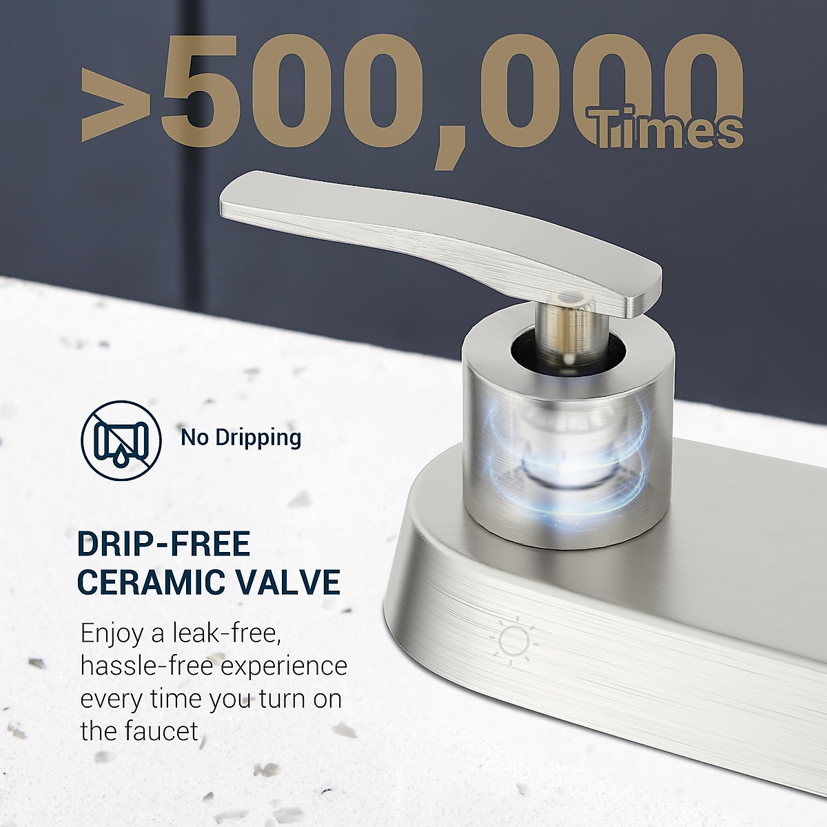 DAYONE Kitchen Faucet with Side Sprayer 2 Handle Brushed Nickel, 8 Inches 4 Holes Centerset Kitchen Sink Faucet, Pull Out Stainless Steel Sink Faucets for RV Laundry Bar with Supply Lines, DAY-CR2001