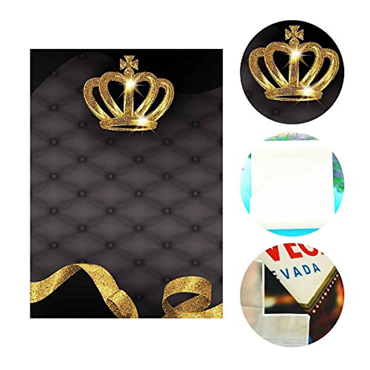 LYLYCTY 5x7ft Crown Backdrop Bling Crown Grey Sofa Photography Background and Studio Photography Backdrop Props LYGE813