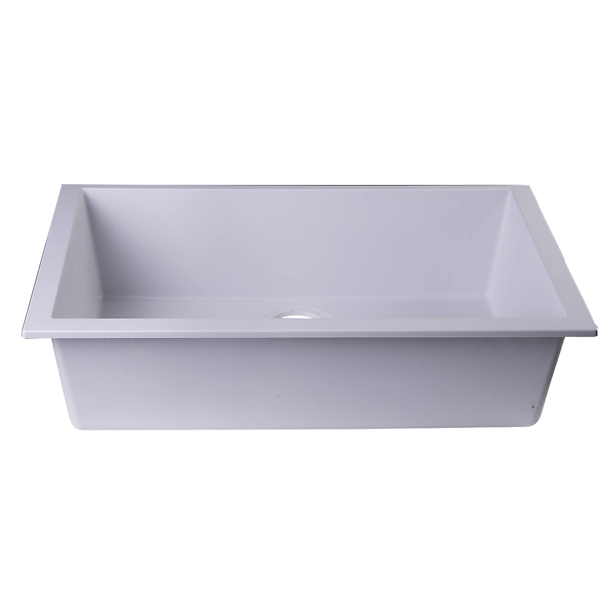 ALFI brand AB3020UM-W Undercount Single Bowl Granite Composite Kitchen Sink, 30", White