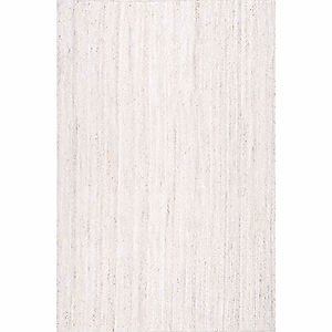nuLOOM Rigo Hand Woven Farmhouse Jute Area Rug, 8x10, Off White