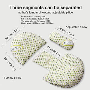 TEKINGMU Pregnancy Pillows for Sleeping, Maternity Pillow, Pregnancy Body Pillow Support for Back, Legs, Belly, Hips of Pregnant Women, Detachable and Adjustable with Pillow Cover Preg-S-White