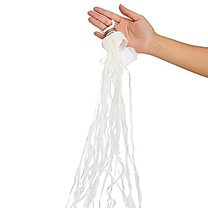 No Mess White Throw Streamers for Birthday Party, Wedding Reception, Grand Opening (30 Pack)