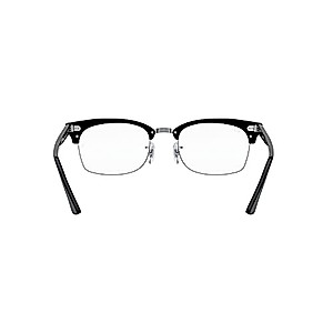 Ray-Ban RX3916VF Clubmaster Square Low Bridge Fit Prescription Eyeglass Frames, Shiny Black/Demo Lens, 55 mm
