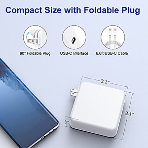 Mac Book Pro Charger - 120W USB C Fast Charger Adapter Compatible with MacBook Pro & MacBook Air 13, 14, 15, 16 inch, iPad Pro, Samsung Galaxy and All USB C Device, Included 6.6ft USB-C to C Cable