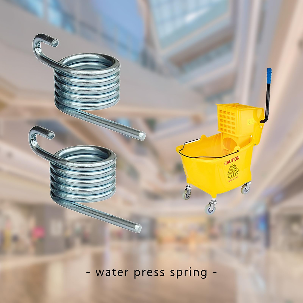 Water Press Spring Replacement,Side-Press Wringer Torsion Springs for Commercial Mop Bucket Stainless Steel Mop Storage Pail Spring,Heavy Duty Combo Business Mopping Buckets Accessories (2 Piece)