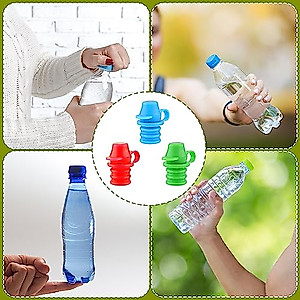 3pcs Silicone Water Bottle Top Spouts, No Spill Baby Food Pouch Toppers Softsip Food Pouch Tops Squeeze Pouch Topper Bottles Top Spout Adapter for Most Bottles Kids Adults (3 Colors)