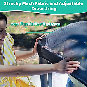 Stroller Mesh Shade Stroller Net Cover Baby Car Seat Carrier Shade-Ventilated and See Through Mesh