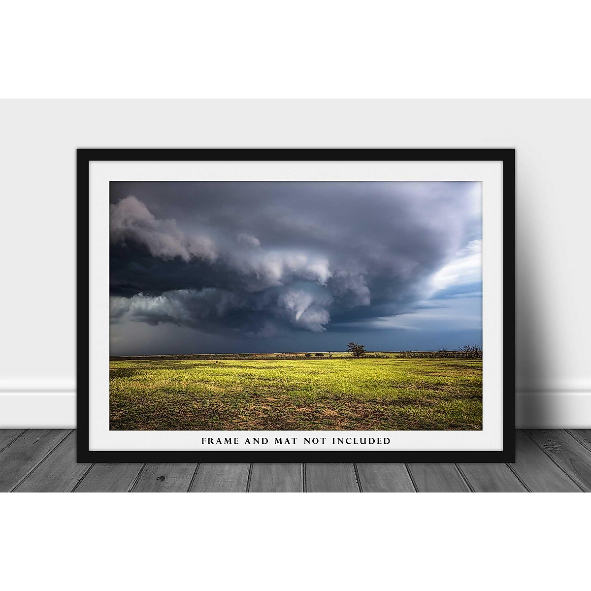 Storm Photography Print (Not Framed) Picture of Funnel Cloud Over Open Field on Stormy Spring Day in Oklahoma Tornado Wall Art Weather Decor (8" x 10")