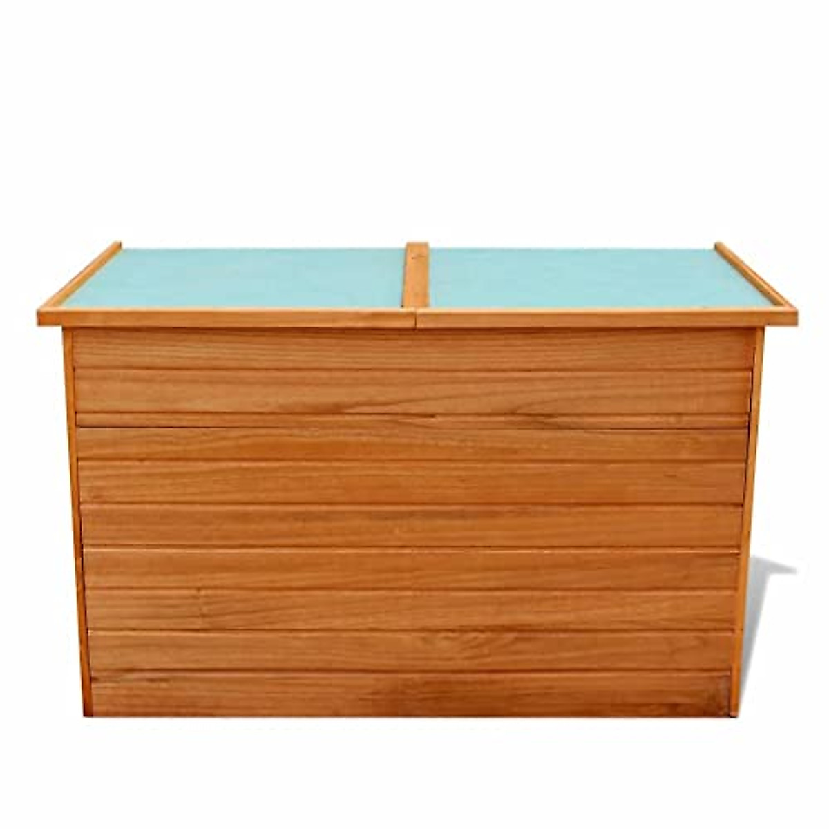 loibinfen Patio Storage Box 49.6"x28.3"x28.3" Wood Deck Box, Outdoor Wood Garden Backyard Organization, Garden Storage Box for Patio Furniture Gardening Tools Toys Cushions (Weight:38.36 lbs)