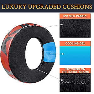 SOULWIT Cooling Gel Ear Pads Cushions for Sony Gold Wireless Playstation PS4 Headset, Replacement Earpads for 2014 Version, Headphone Model CECHYA-0083 (Red Storm)