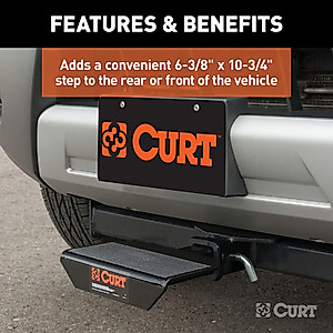 CURT 31001 10-3/4-Inch Non-Skid Trailer Hitch Step for 2-Inch Receiver
