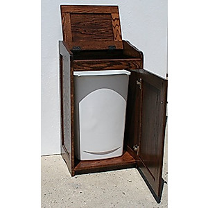 Wood Wastebasket, Kitchen Organizer Storage, Trash Can. Coffee Oak Color