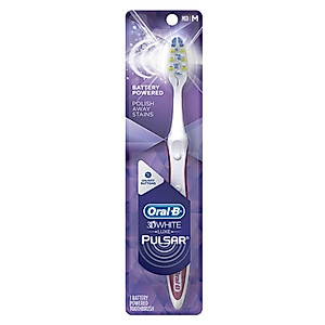 Oral-B Toothbrush Pulsar Medium 3D White (Battery) (2 Pack)
