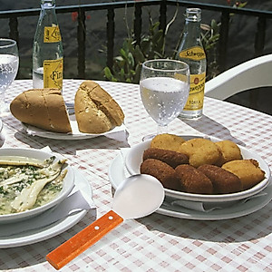 2Pcs Japanese Rice Spatula Versatile Non Stick Serving Spoon with Wood Handle Tofu Scoop Spoon for Home Kitchen Small