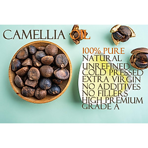 Dr Joe Lab Japanese Camellia Seed Oil - Pure, Cold Pressed, Non-GMO Carrier - 8 oz - for Skin, Hair, Nails, Body, Facial Hair - Hydrating Moisturizing Vegan Nourishing - Packaging May Vary