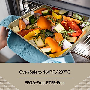 Glad Baking Pan Nonstick - Oblong Metal Dish for Cake and Lasagna - Heavy Duty Carbon Steel Bakeware, Medium