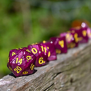 Maroon Pearl RPG Dice - Full Polyhedral Set - 'Plum'