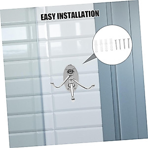 STOBAZA 3pcs Bathroom Hanger Hooks Coat Hooks for Wall Triple Hanging Hooks Swing Arm Hangers Swing Arm Towel Rack Strips Heavy Duty Key Hook Clothing Trident Hook to Rotate