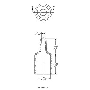 Caplugs 99390390 Plastic EZ Pull Tab Cap EZ-860-12, Vinyl, Cap ID .860" Length .187", Black (Pack of 25)