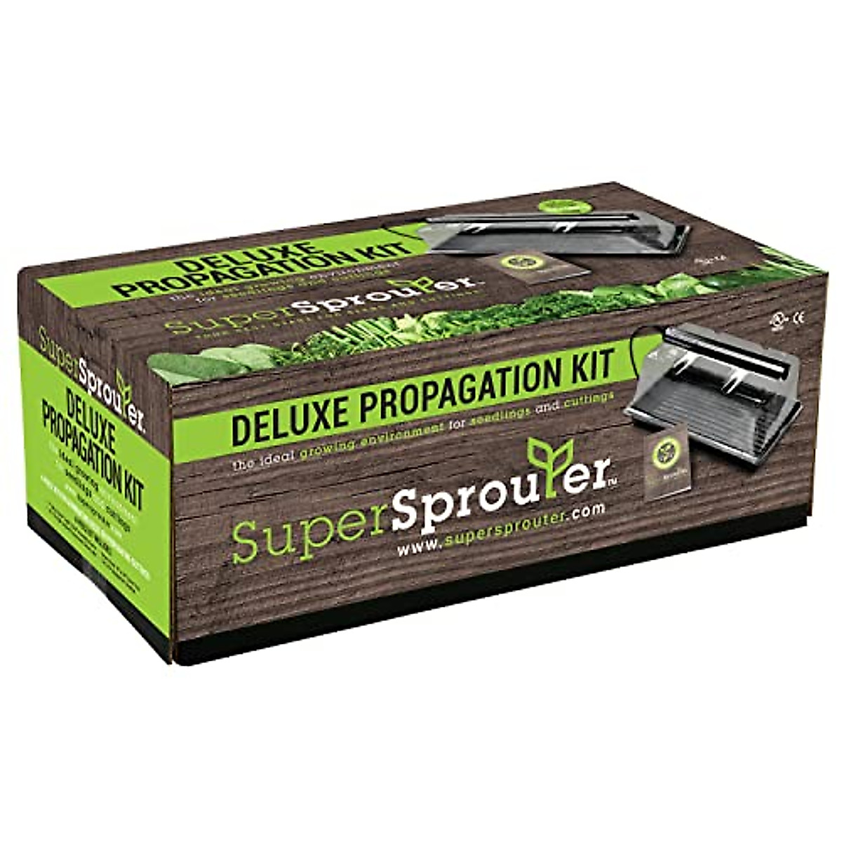Super Sprouter Deluxe Propagation Kit for Starting Seeds or Cuttings, Includes Humidity Dome, Tray, Grow Light, and Booklet