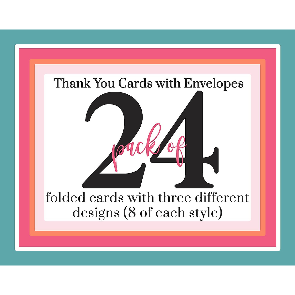 Paper Clever Party Abstract Watercolor Thank You Cards with Envelopes for All Occasions, Wedding, Graduation, Everyday Essentials, Simple Multi Note Set Folded, 20 Pack
