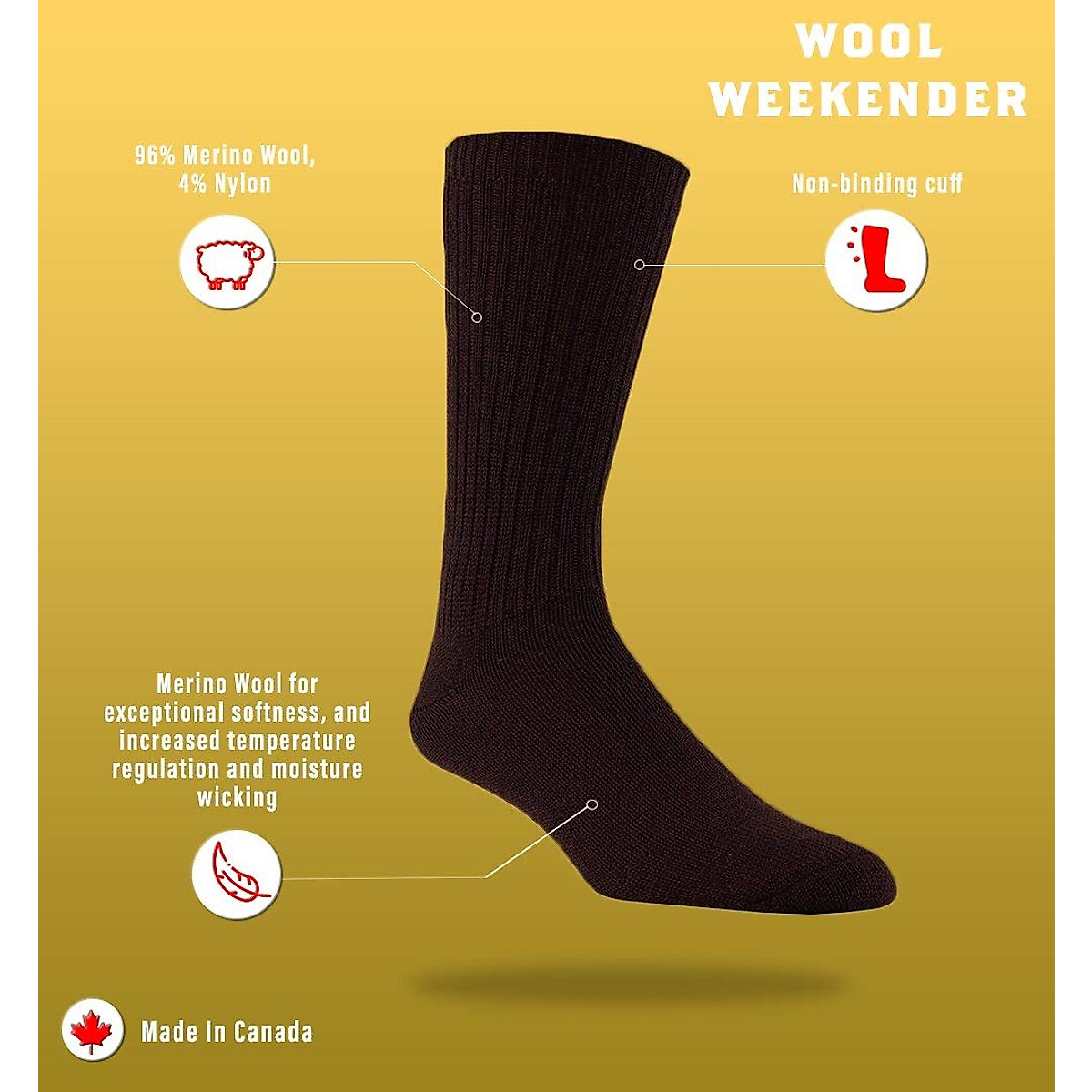 J.B. Field’s 96% Merino Wool Breathable Wrinkle Resistant Non-binding Casual Sock, 3 Pack (Medium (5-9 Shoe), Natural)