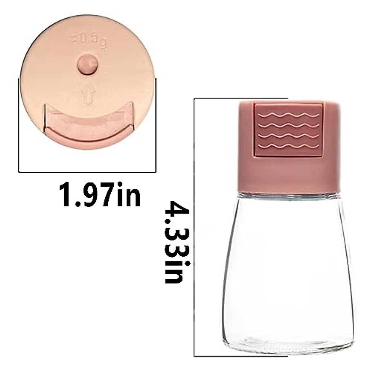 Glass Seasoning Shakers Salt & Pepper Shakers Precision Dosing Push Type For Home Cooking Picnic Camping Rations Salt Shakers (Beige+blue)