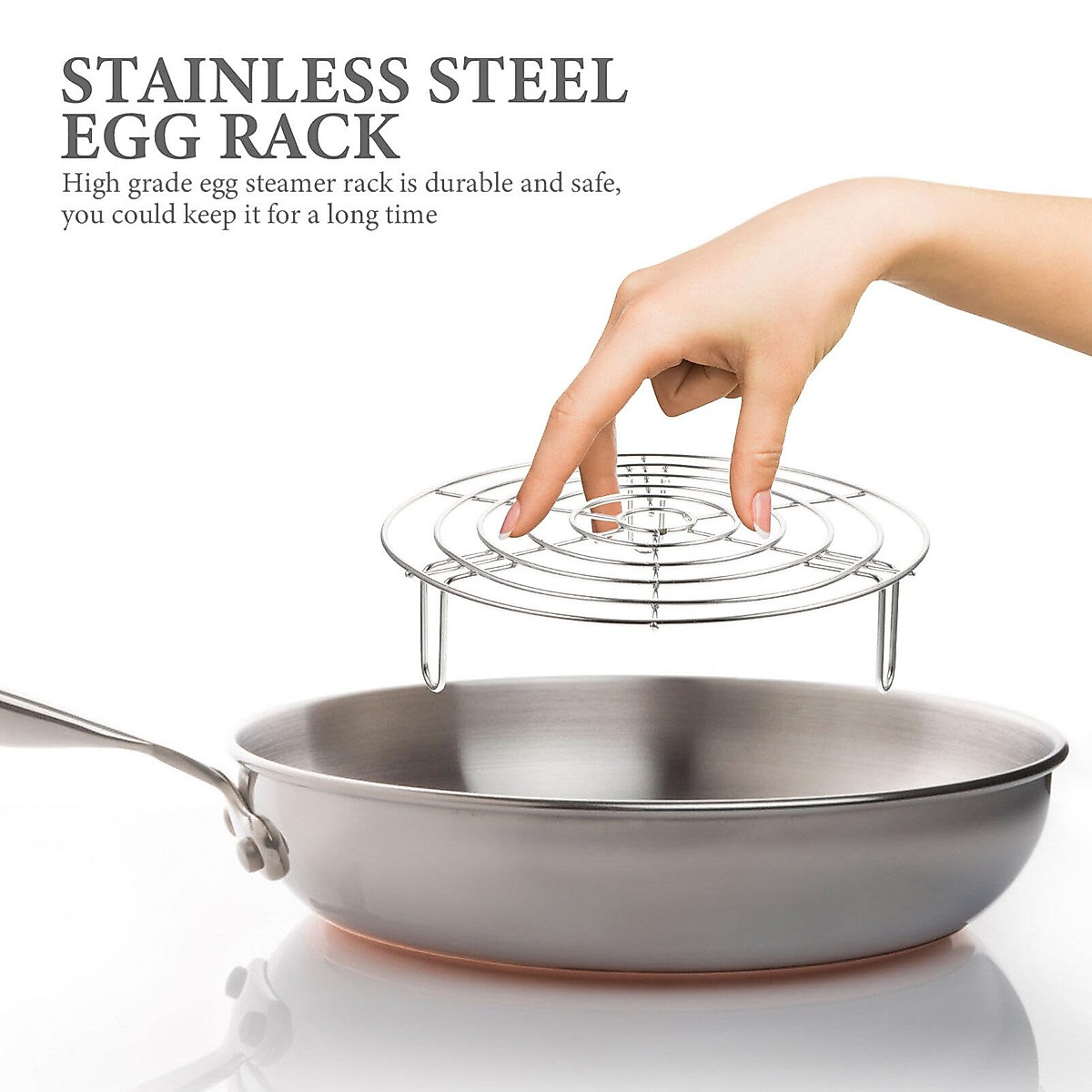 Stainless Steel Steamer Rack for Pots, Round Cooling Rack 9.2 in (diameter)*2.2 in (height), Steam Rack for Steam Fryer Stockpot Pressure Cooker