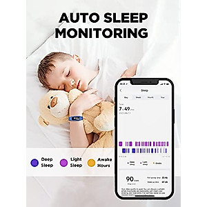 BIGGERFIVE Vigor 2 L Kids Fitness Tracker Watch for Boys Girls Ages 5-15, IP68 Waterproof, Activity Tracker, Pedometer, Heart Rate Sleep Monitor, Calorie Step Counter Watch, Blue