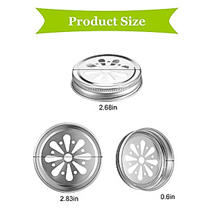 28 Pieces Daisy Jar Lids Regular Mouth Mason Jar Lids Daisy Cut Lids Storage Canning Lids Compatible with Straw Hole For Drinking Daisy Flower Jar Lids