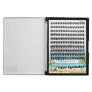 Dedila 200Pcs Handmade Individual False Eyelashes Thickness 0.07mm D Curl Mixed 10-12-14mm /11-13-15mm/12-14-16mm/16-18-20mm 3D Volume Cluster Eye Lashes Etensions (10-12-14mm)
