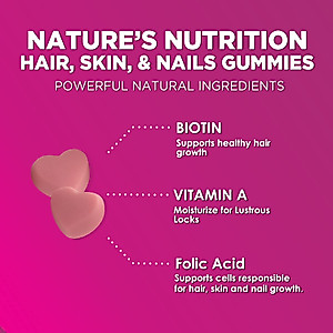 Sugar Free Hair Vitamins Gummies with Biotin 5000 mcg, Vitamin A, B12, C, D, E, Folic Acid, Supports Hair Growth Gummy, Vegetarian Friendly, Supports Strong Beautiful Hair and Nails - 120 Gummies
