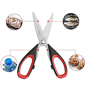 LIVINGO Kitchen Scissors Heavy Duty, 8.5 inch Dishwasher Safe Ultra Sharp Premium Heavy Duty Kitchen Shears, Multi Purpose Cooking Scissors Stainless Steel