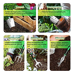 DMIMIA Garden Tool Set, 10 Pieces Heavy Duty Gardening Hand Tools Kit with Plant Grow Bags and Tote Storage Bag, Gardening Gifts for Women and Men,No-Rust,Suitable for Indoor and Outdoor Use