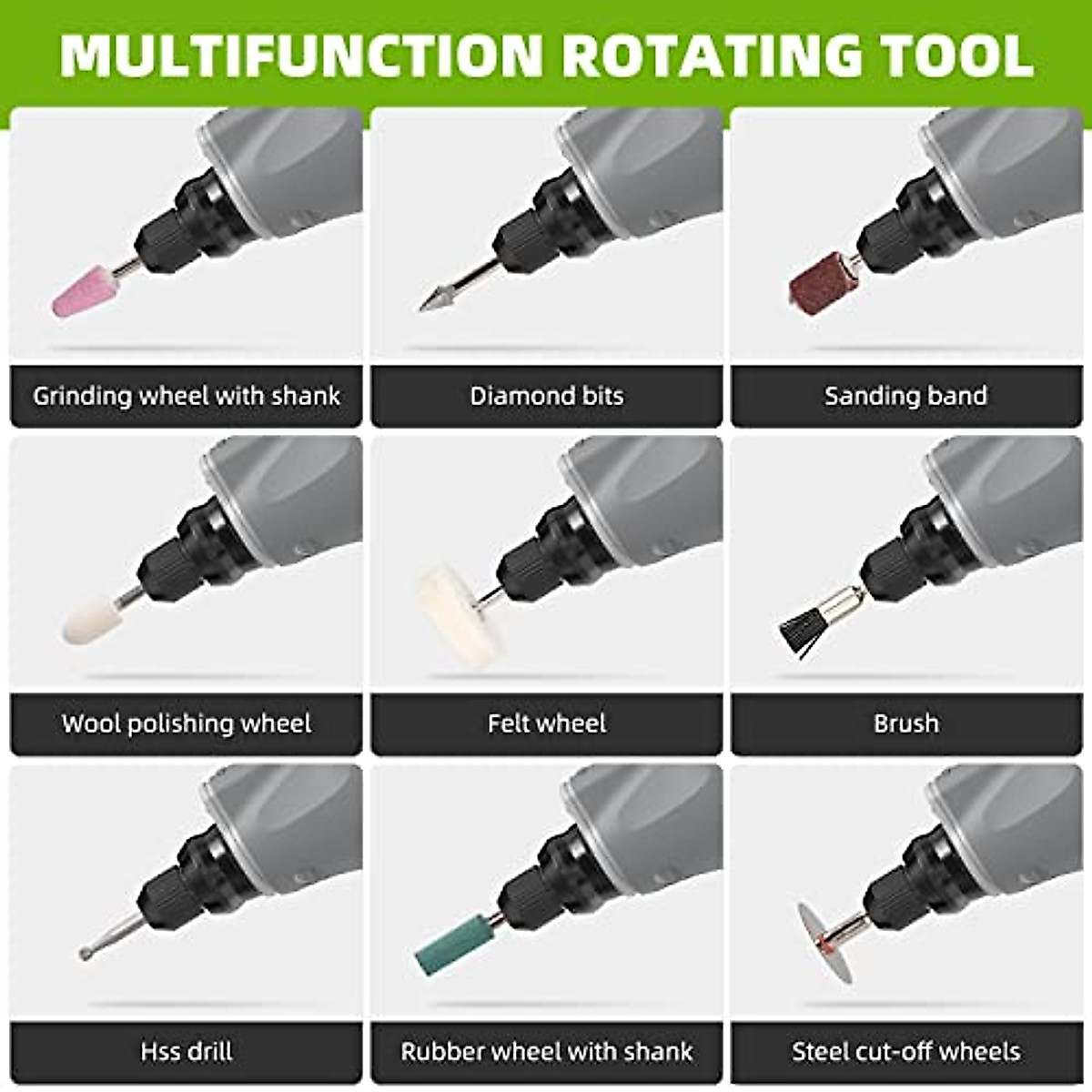Huepar Tools Mini Cordless Rotary Tool with LED Light, 3-Speed Power Rotary Tool 5000-18000RPM with 98Pcs Accessories, 4V Rotary Tool for Sanding, Polishing, Drilling, Cleaning, DIY Crafts-RT4 PRO