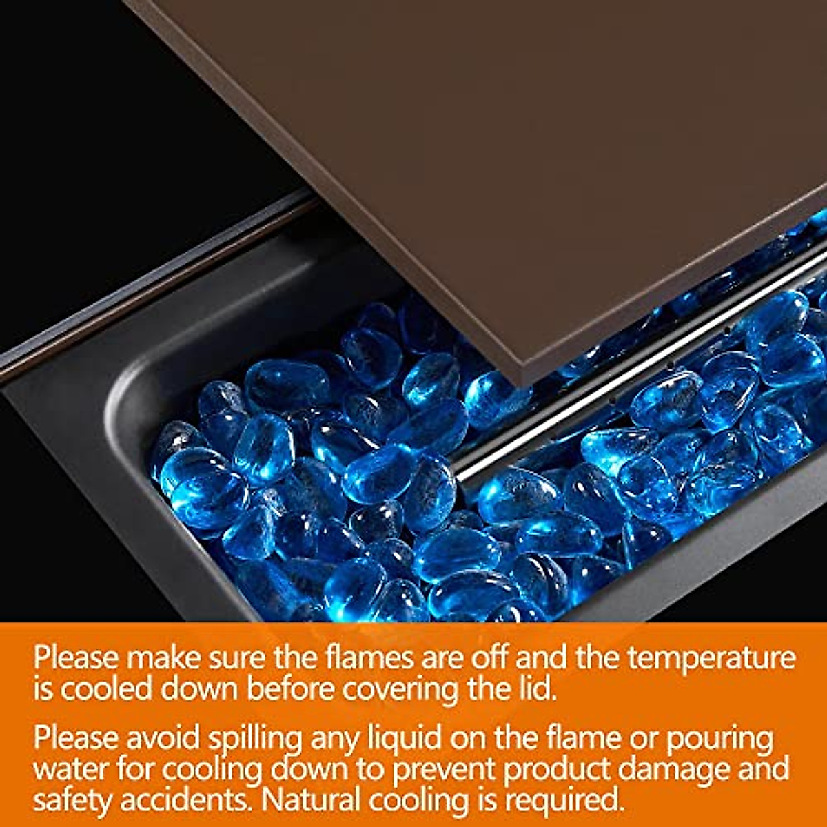 Yaheetech 43 Inch 50,000 BTU PE Rattan Propane Fire Pit with Tempered Glass Tabletop and Rain Cover, Gas Fire Pit with Lid and Fire Glass for Outdoor Heating/Patio/Terrace, Auto-Ignition, Brown