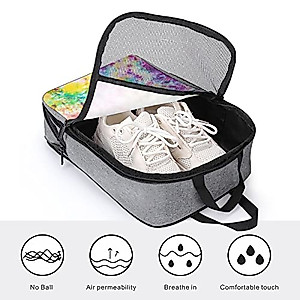 Frcavbin Tie Dye Travel Shoe Bag Shoes Carrier with Handle and Zipper Foldable Shoe Puches Organizer for Home storage School starts