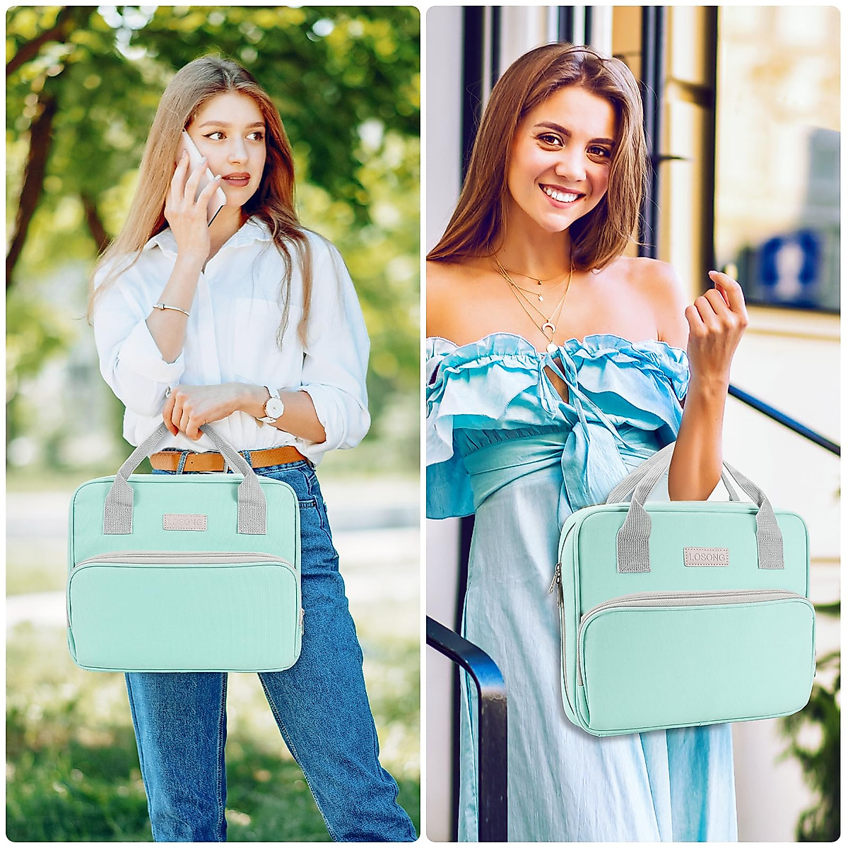 Bible Cover for Women, Losong Large Bible Carrying Book Case with Durable Handle & Multi-Pockets Organizer Church Tote for Girls Catholic Christian Gifts, Fits for Study Bible Protective Bag Leopard