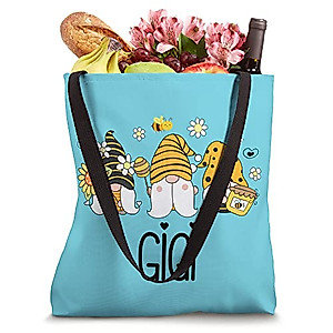 Gigi Grandma Women Cute Gnomes with Bees Sunflower in Blue Tote Bag