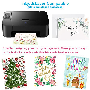 56 Pack Blank Cards and Envelopes 4x6, White Blank Note Cards Greeting Cards and Envelopes Set, Folded Cardstock with Envelopes for DIY Greeting Cards, Thank You Cards, Invitations in All Occasions