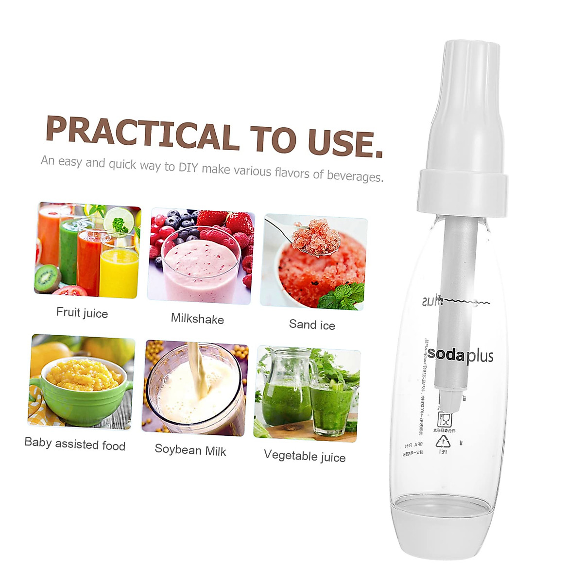 Abaodam Fizzy Water Machine Water Seltzer Maker Soda Maker for Home Manual Water Tool