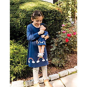 Leveret Kids & Toddler Matching Doll & Girls Dress 100% Cotton Rainbow (Size 6 Years)