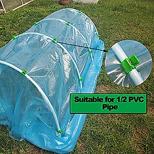 Greenhouse Clamps for 1/2 Inch PVC Pipe, Greenhouse Hoops,Garden Support Frame, Grow Tunnel,Plant Support Garden Stakes.For Fixing Plant Cover, Greenhouse Plastic Sheeting, Film Row Cover, Garden Net.