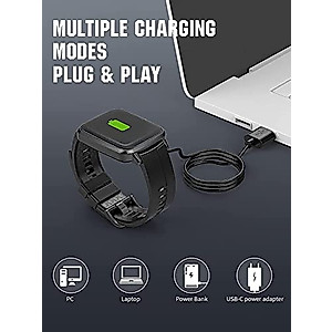 Aliwisdom Smart Watch Universal Charger Magnetic, Smartwatch Accessories 4 Pin Magnetic Suction Replacement Charger for Smart Watch/Fitness Tracker, Cable Contact pin spacing Compatible 7.62mm